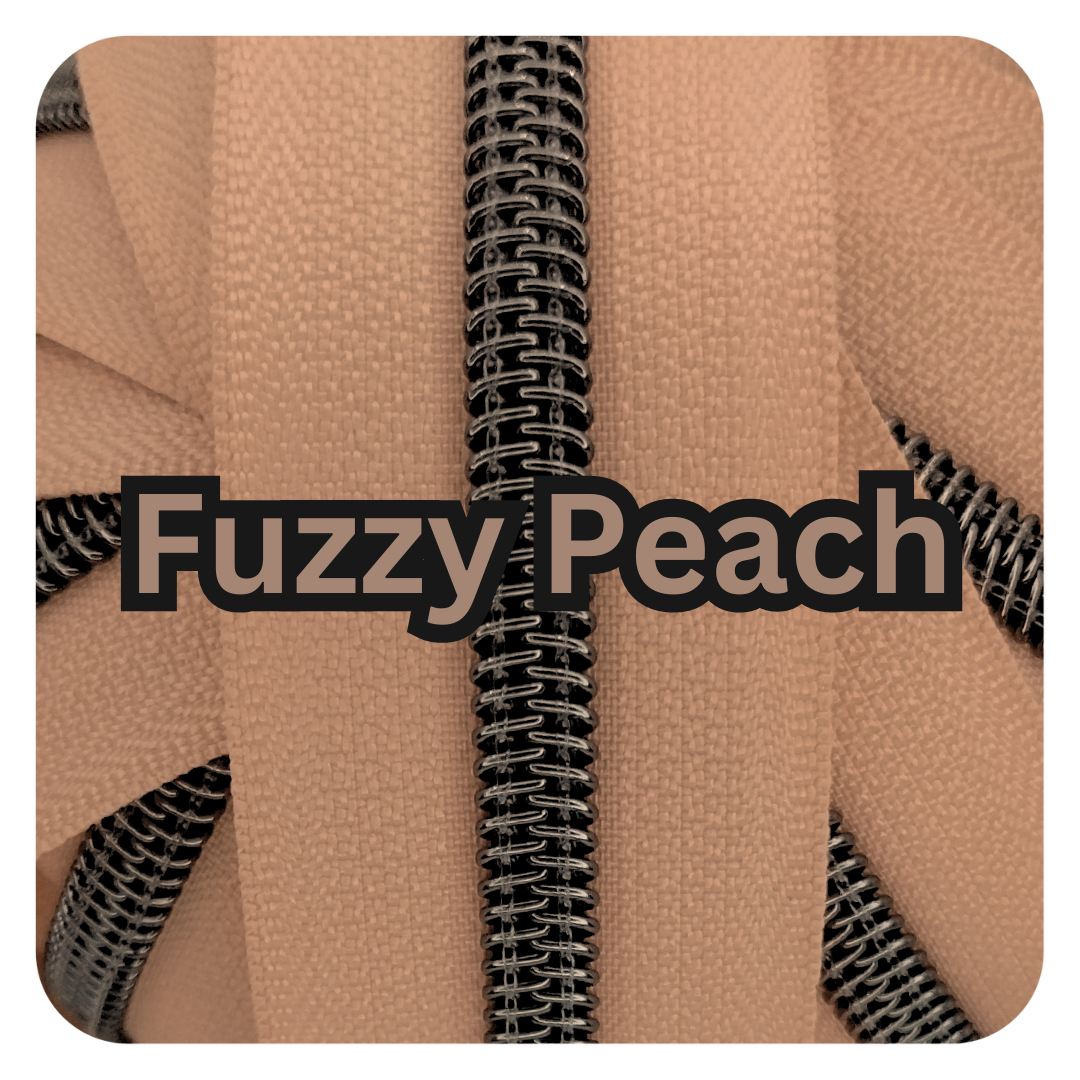 #5 Zipper - Fuzzy Peach with Gunmetal Teeth - by the meter – Atelier ...